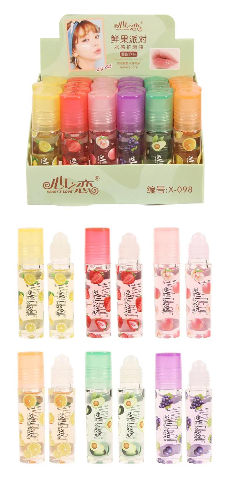 Fruit Orange Peach Flavor Scented Moisturizing Lip Oil