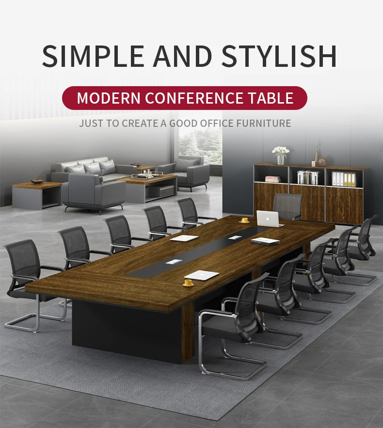 10 Seater Conference Table - Solid Wood for Modern Offices