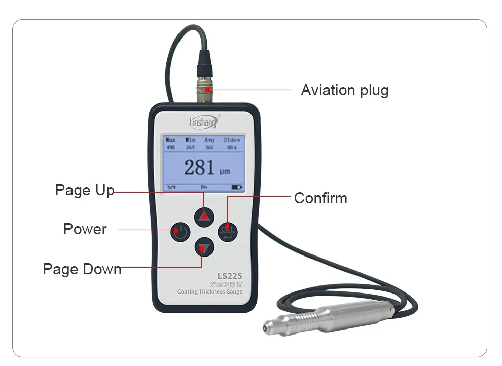 LS225 Measurement Below 10micro Iron Spray Magnetic Coating Thickness ...