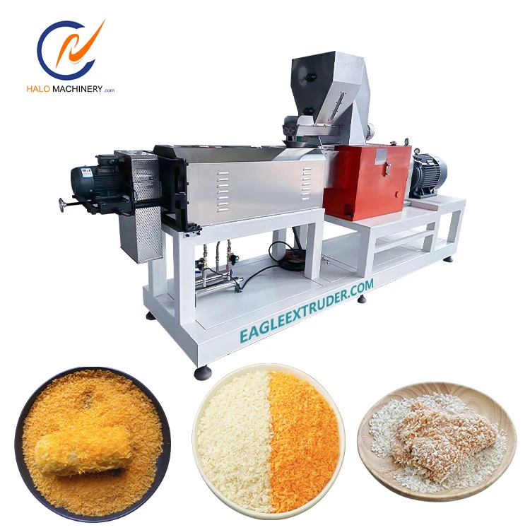 Jinan Halo Twin Screw Extruded Machine Different Shape Bread Crumbs Processing Equipment Line ...