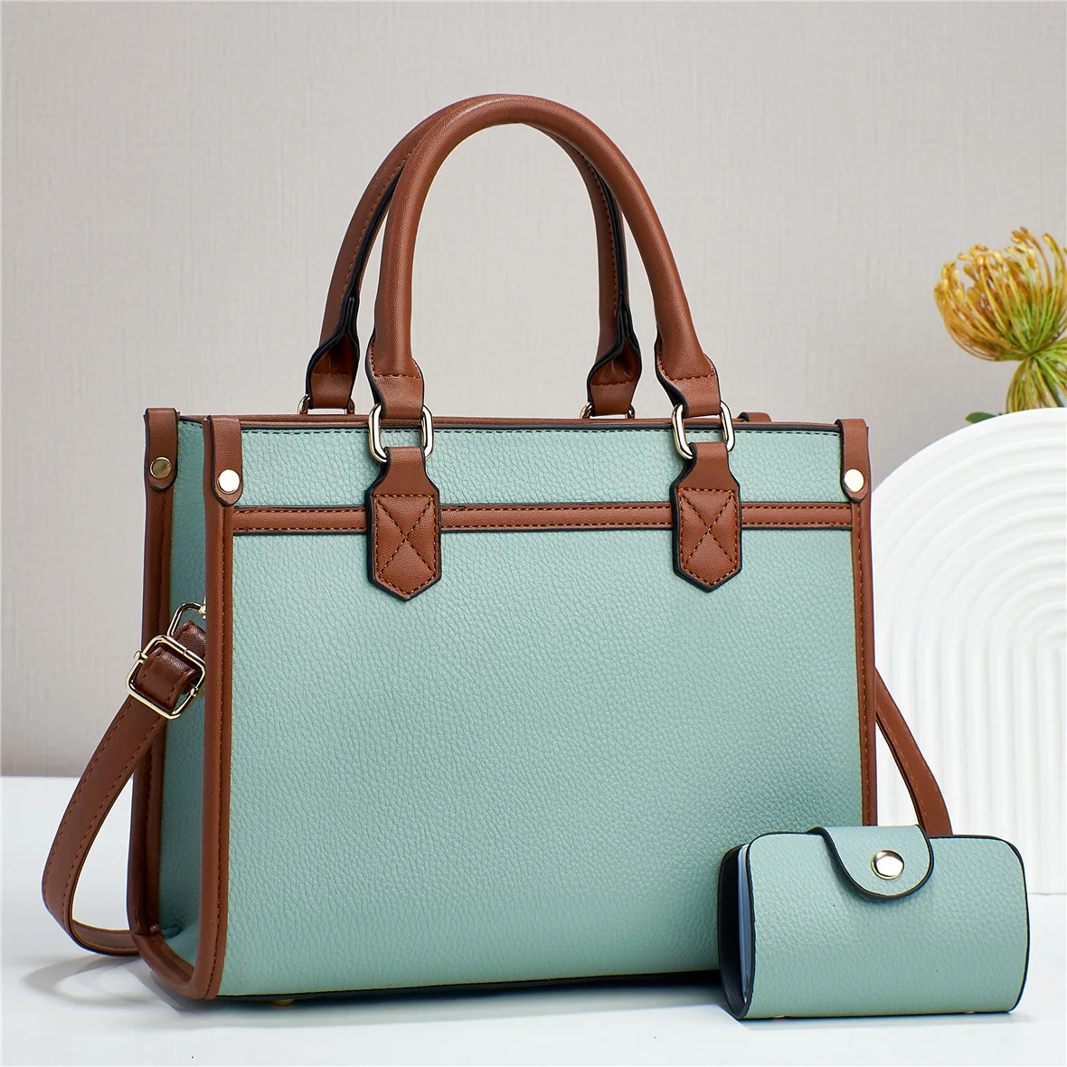Simple Leisure Handbag New Fashion Color Contrast Female Bag Large ...