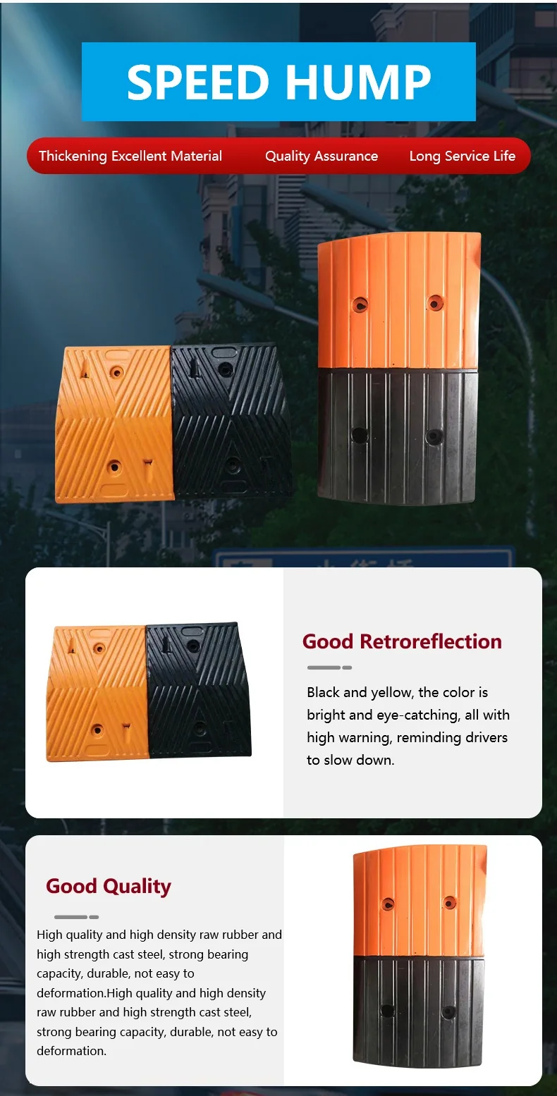 Rubber Speed Bumps Car Buffer Belt Road Herringbone Rubber Speed Humps ...