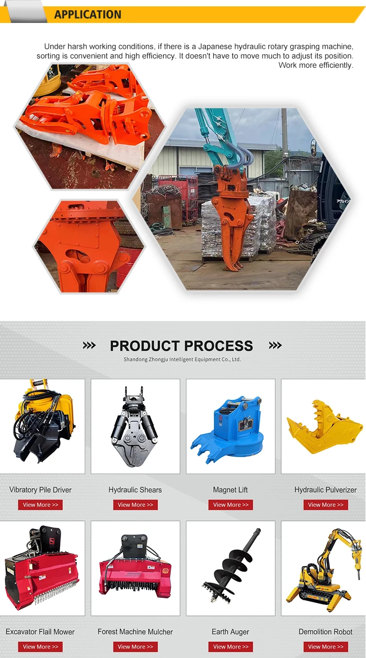 Excavator Digger Hydraulic Block Rock Stone Log Timber Wood Rake ...