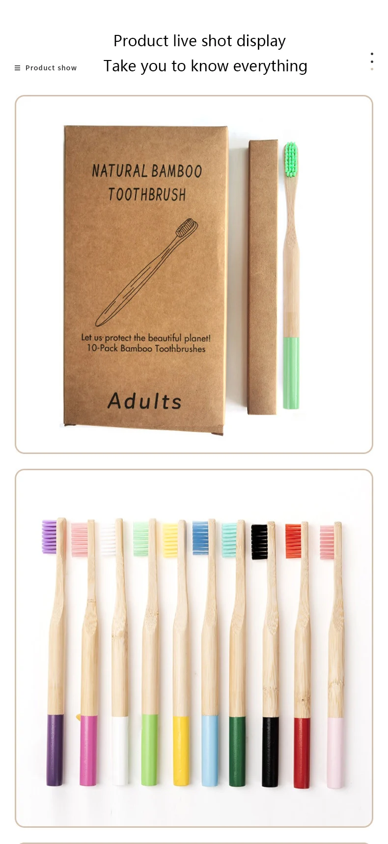 Biodegradable Eco-friendly Natural Bamboo Charcoal Toothbrushes,Soft ...