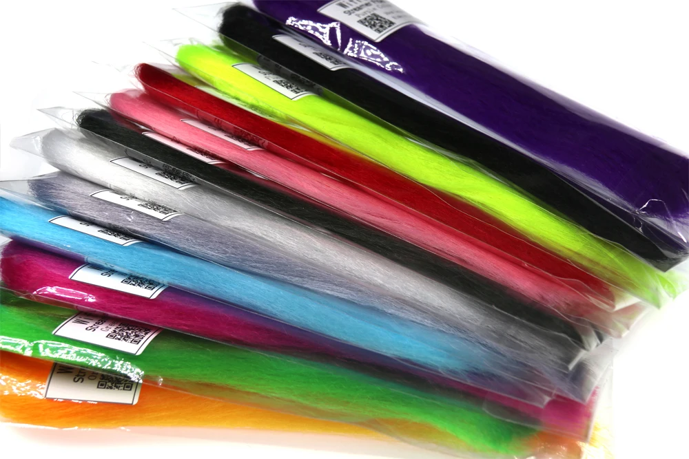 30cm Crimped Kinky Minnow Fiber Streamer Fly Fibers Bucktail Jig Head ...