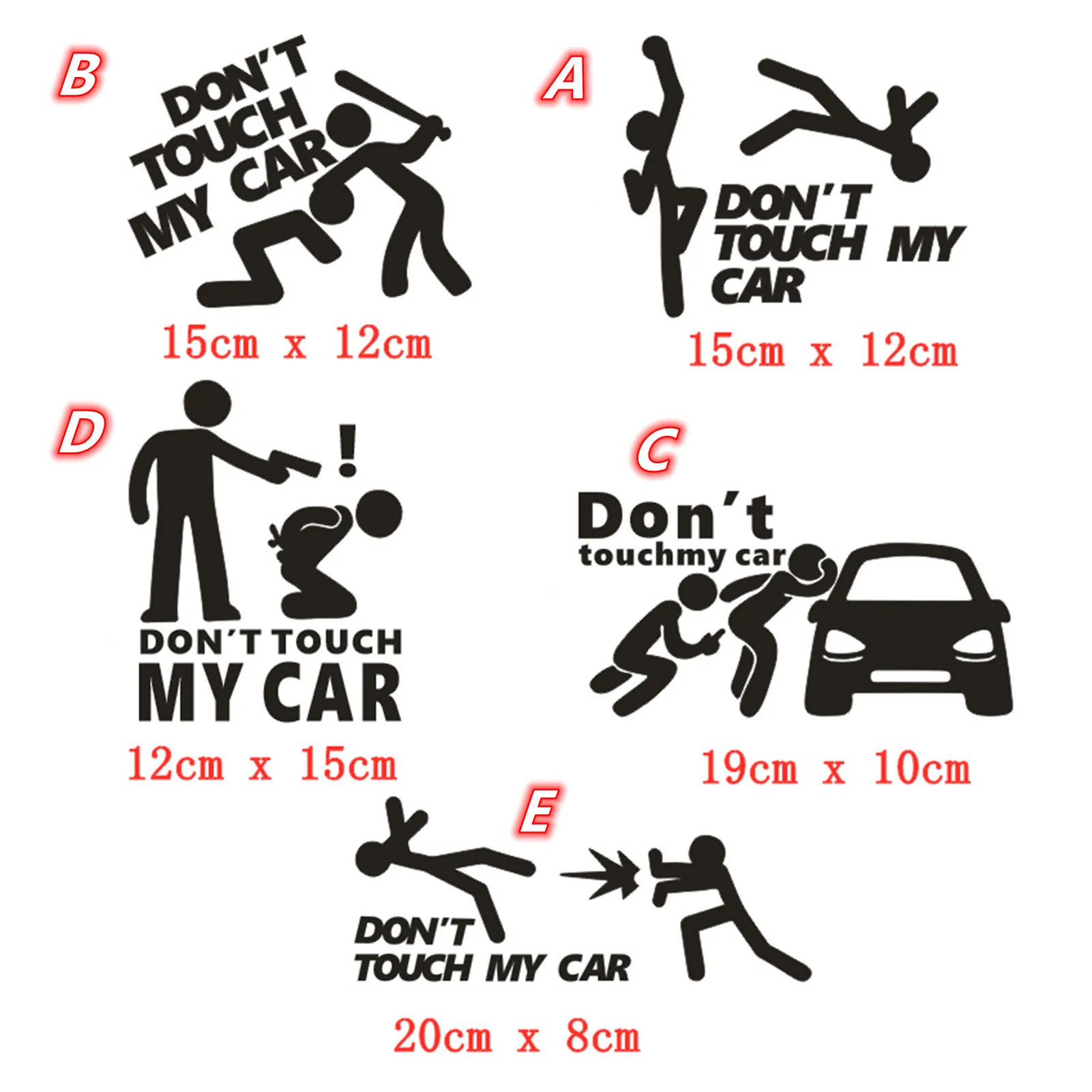 Funny Car Sticker Dont Touch My Car Decals Stickers Creative Auto Decal ...
