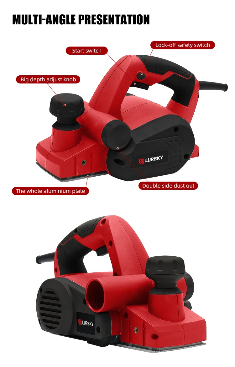 LURSKY 2024 Electric Planer Professional 710W Mini Electric Wood Planer ...