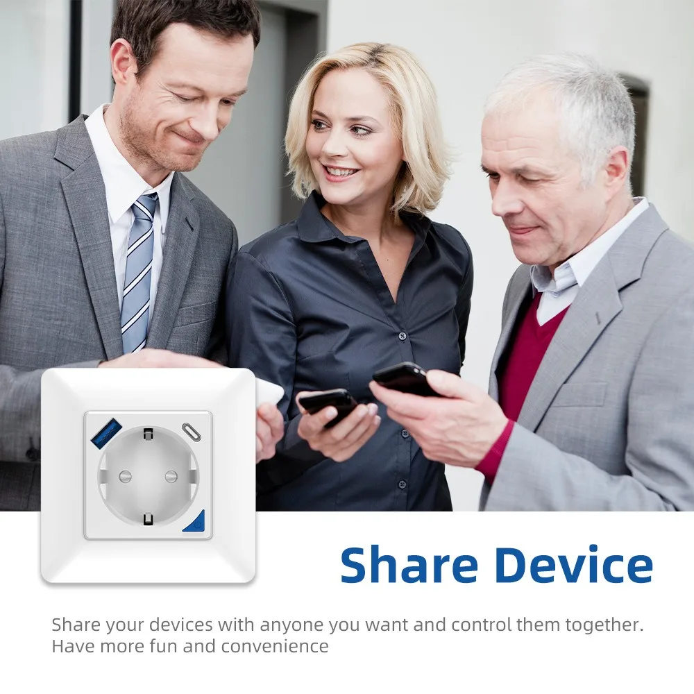 Smart Life App Remote Control Intelligent EU Standard Power Monitor 16A ...