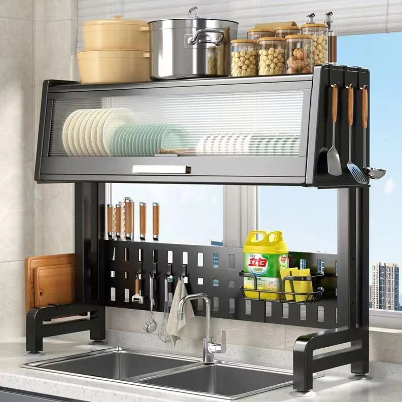 Large Storage Kitchen Dish Retractable Drainer Rack Over Sink Dish ...