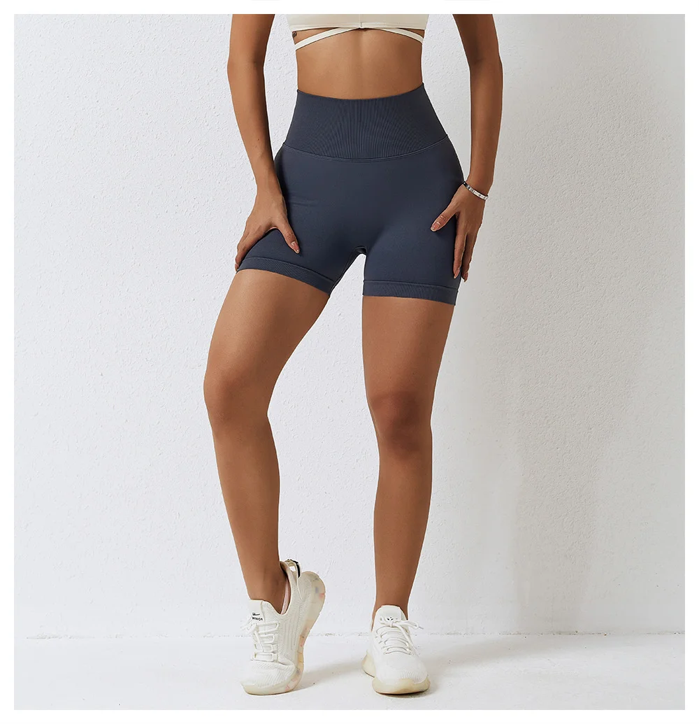 Shinbene Workout Shorts Women High Waist Seamless Scrunch Athletic ...