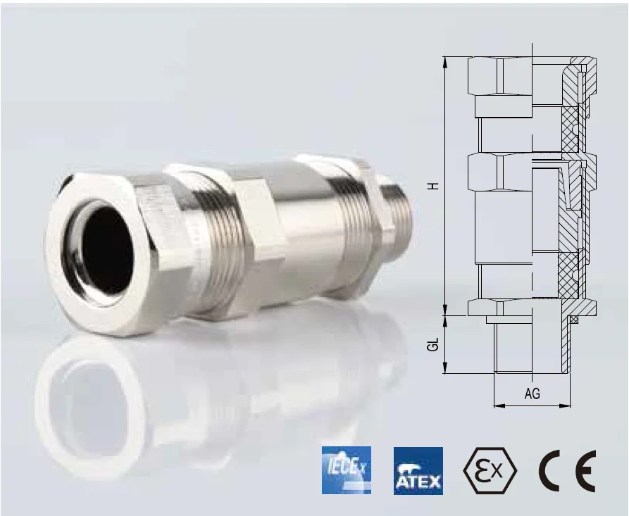 Iecex ATEX M20 Explosion Proof Cable Gland - IP68 Protection