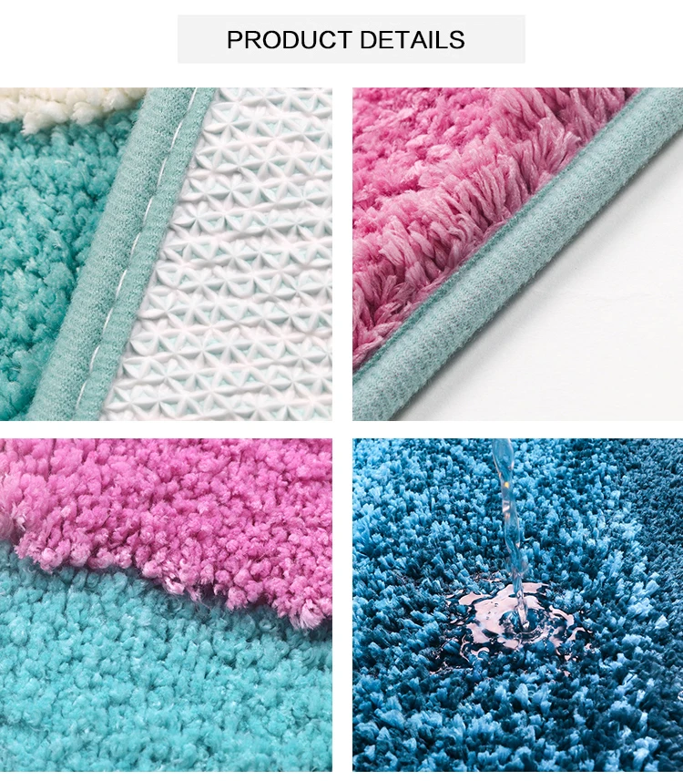 New Trendy Multicolor Plant Leaves Non slip 50x80 Flocked Shaggy Custom ...