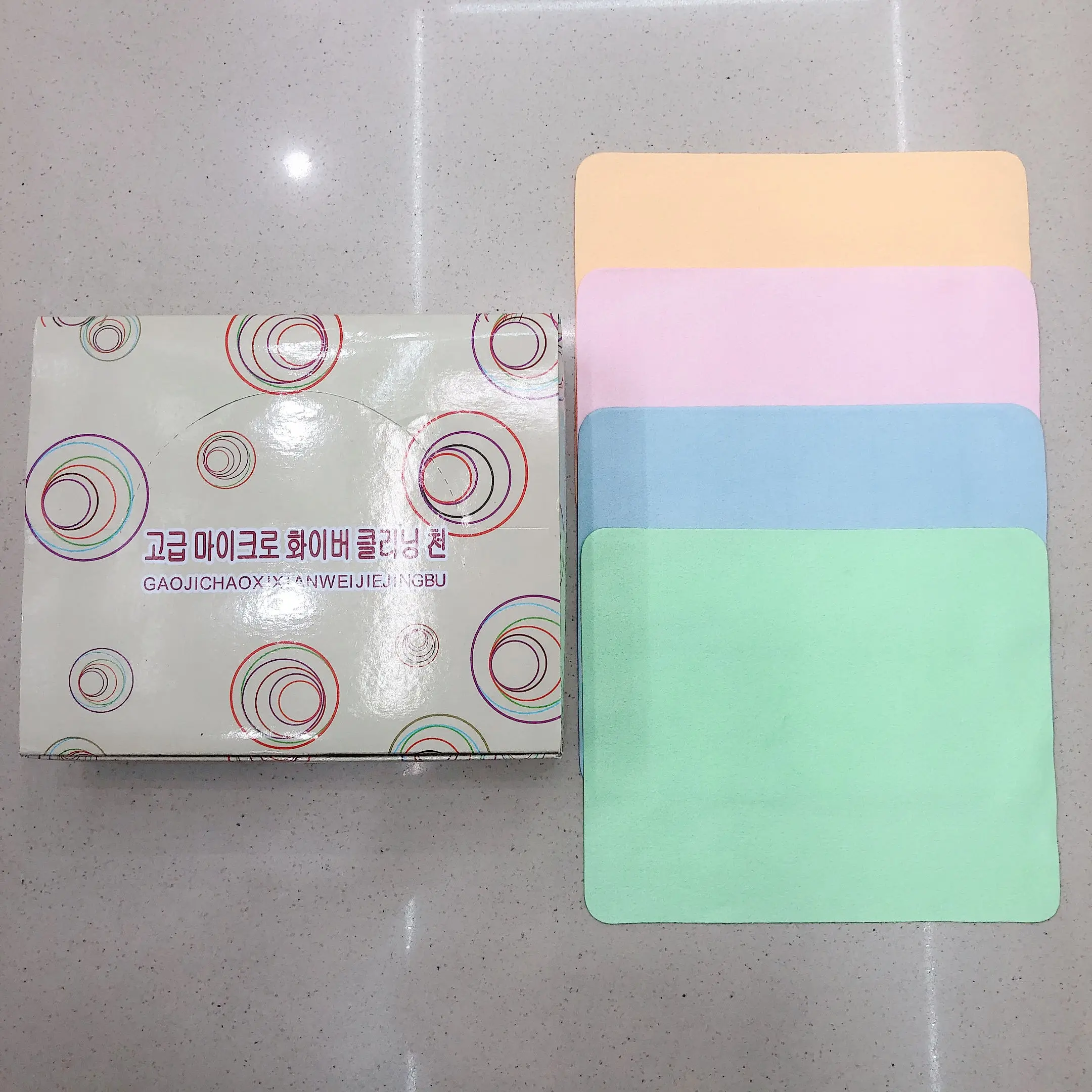 Korean Font Geometric Paper Packaging Island Silk Suede Soft Microfiber ...
