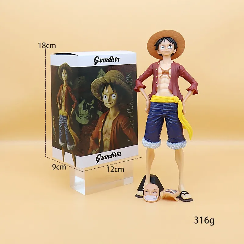 18cm One Piece Smiley Luffy Can Change Face Movements And Toys Figure ...