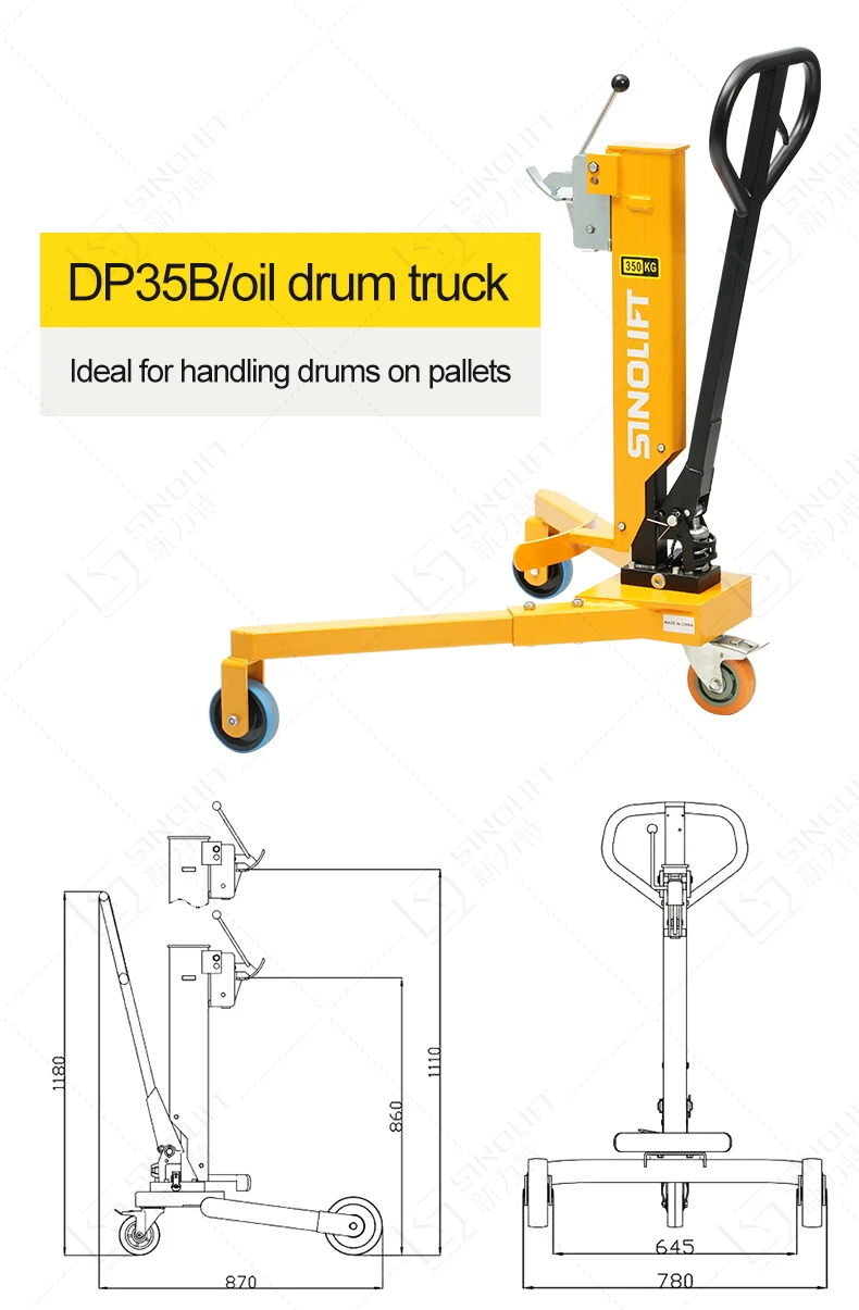 Sinolift Dp35b Hydraulic Hand Oil Drum Lifter - Buy Hydraulic Hand Drum ...