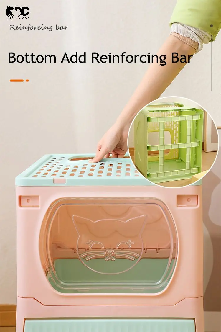 Foldable Enclosure Anti-splashing Enclosed Cat Potty Toilet ...