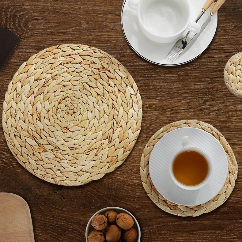 Luxury Dining Tischset Wicker Seagrass Placemats Round Woven Individual ...
