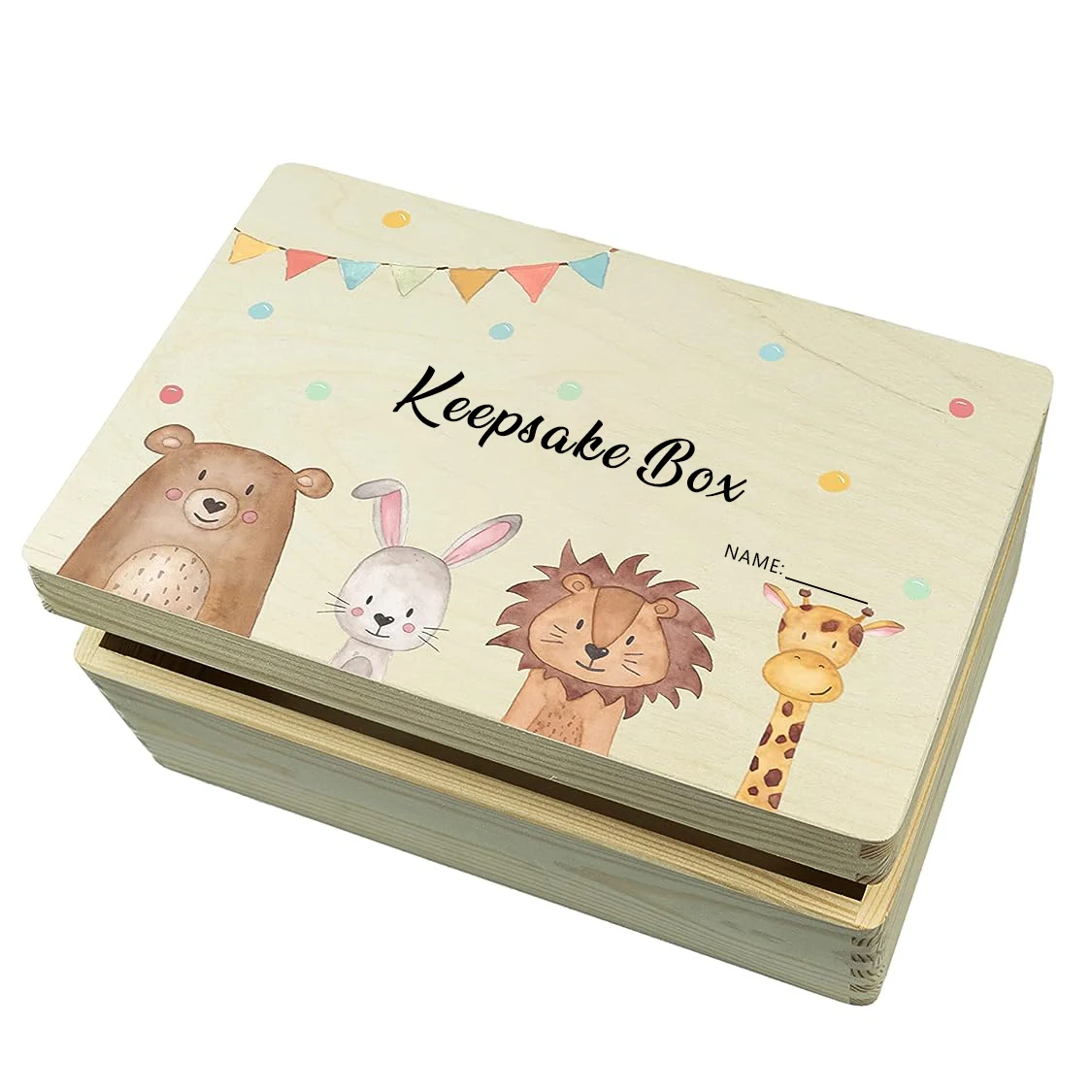 PAFU Wooden Baby Keepsake Box - Memory Treasure Organizer