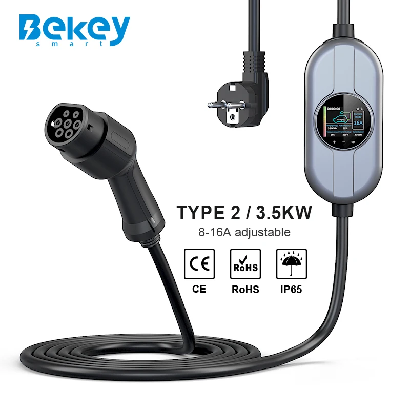 Bekey Type 2 Portable Ev Charger Adjustable Ev Charger Workersbee 10 ...