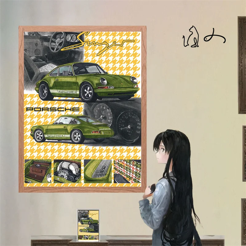 A3 A4 A5 Size Racing Car Design Styles Wall Decoration Art Picture Led ...