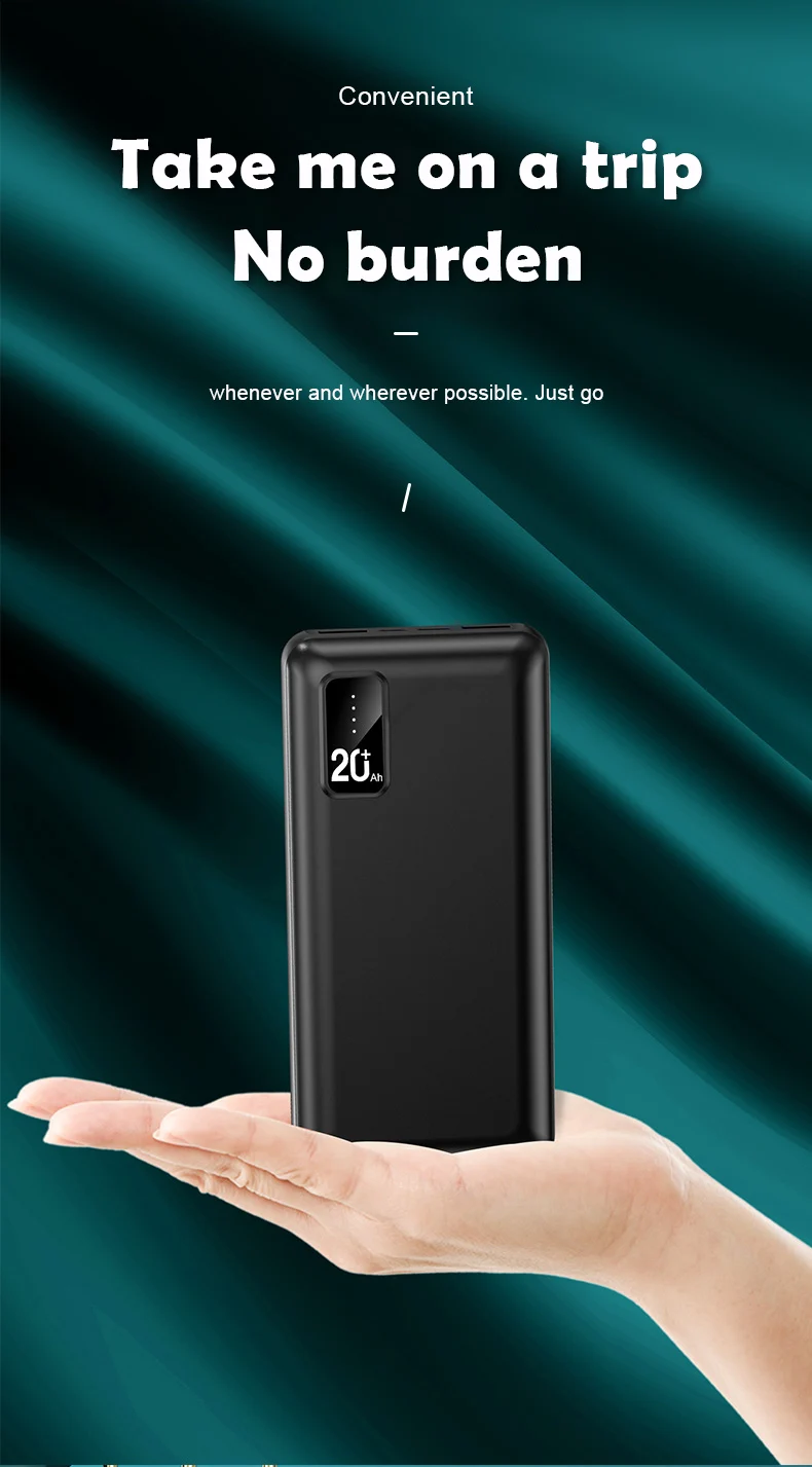 20000mah Power Bank - Portable, Fast Charging, True Capacity