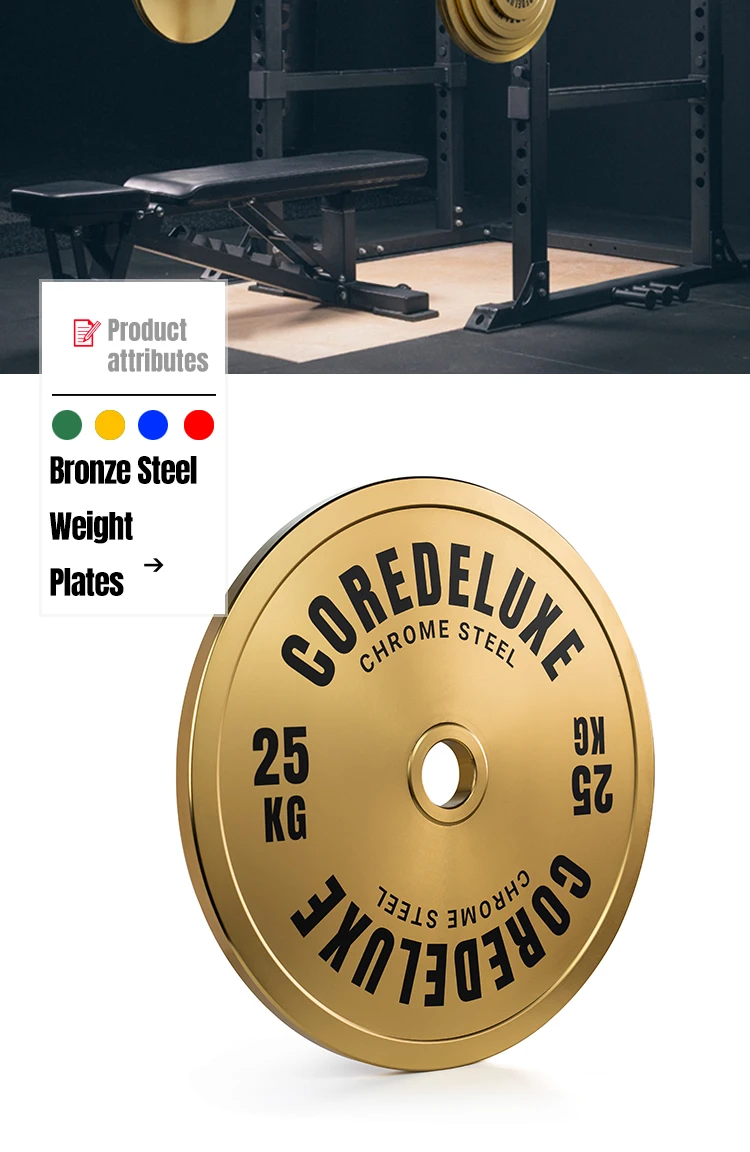 Coredeluxe Bronze Steel Weight Plates for Powerlifting