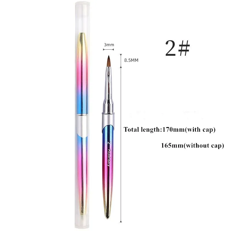 Gradients Rainbow Design Nail Brush Nail Art Painting Pen 100% Pure ...