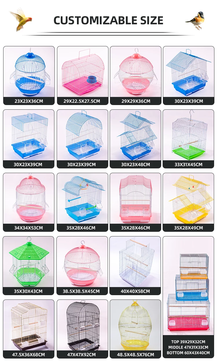 Wrought Iron Flight Bird Parakeet Parrot Cage Small Bird Cage With ...