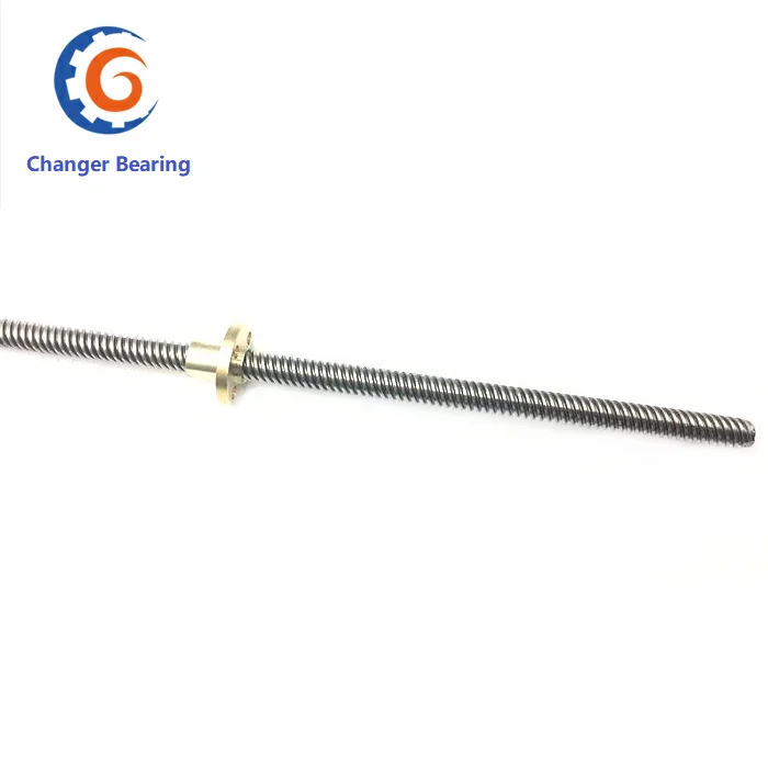 100-900mm T-Type T8 Lead 8mm Pitch 2mm CNC Trapezoidal Screw