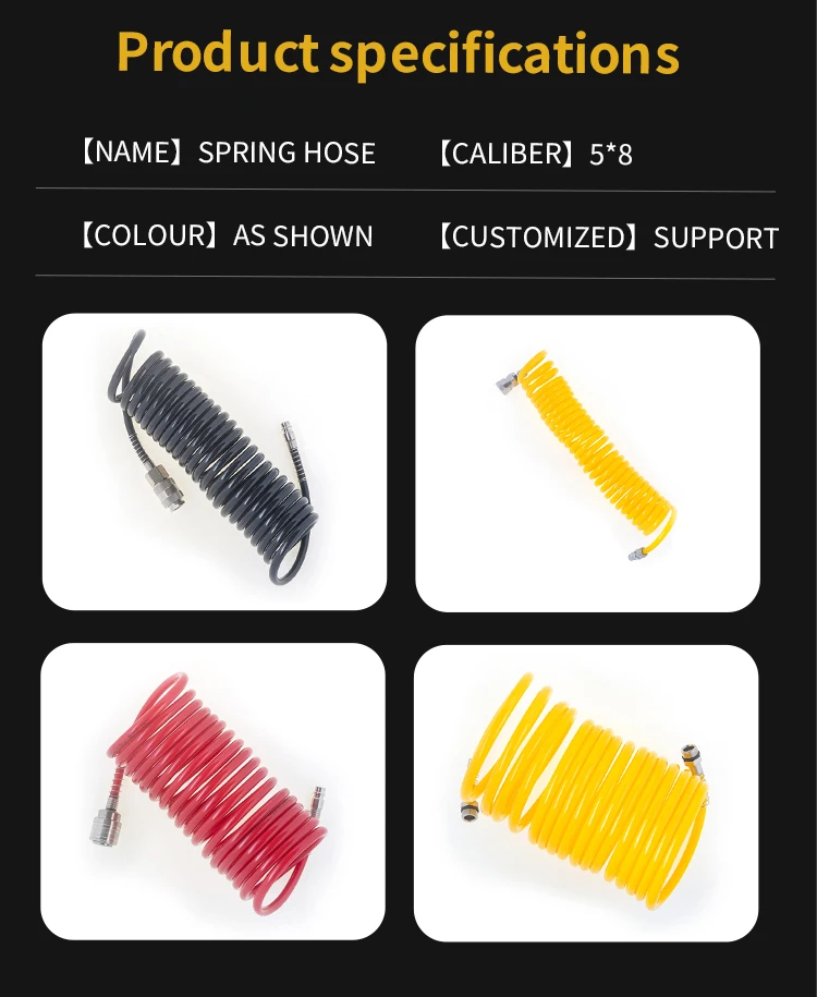 2025 Pe Spring air Pipe with Connector Flexible Spiral Pe Eva Brake air ...