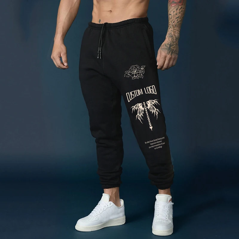 wholesale custom men sweatpants 30%Polyester / 70%Cotton jogger puff ...