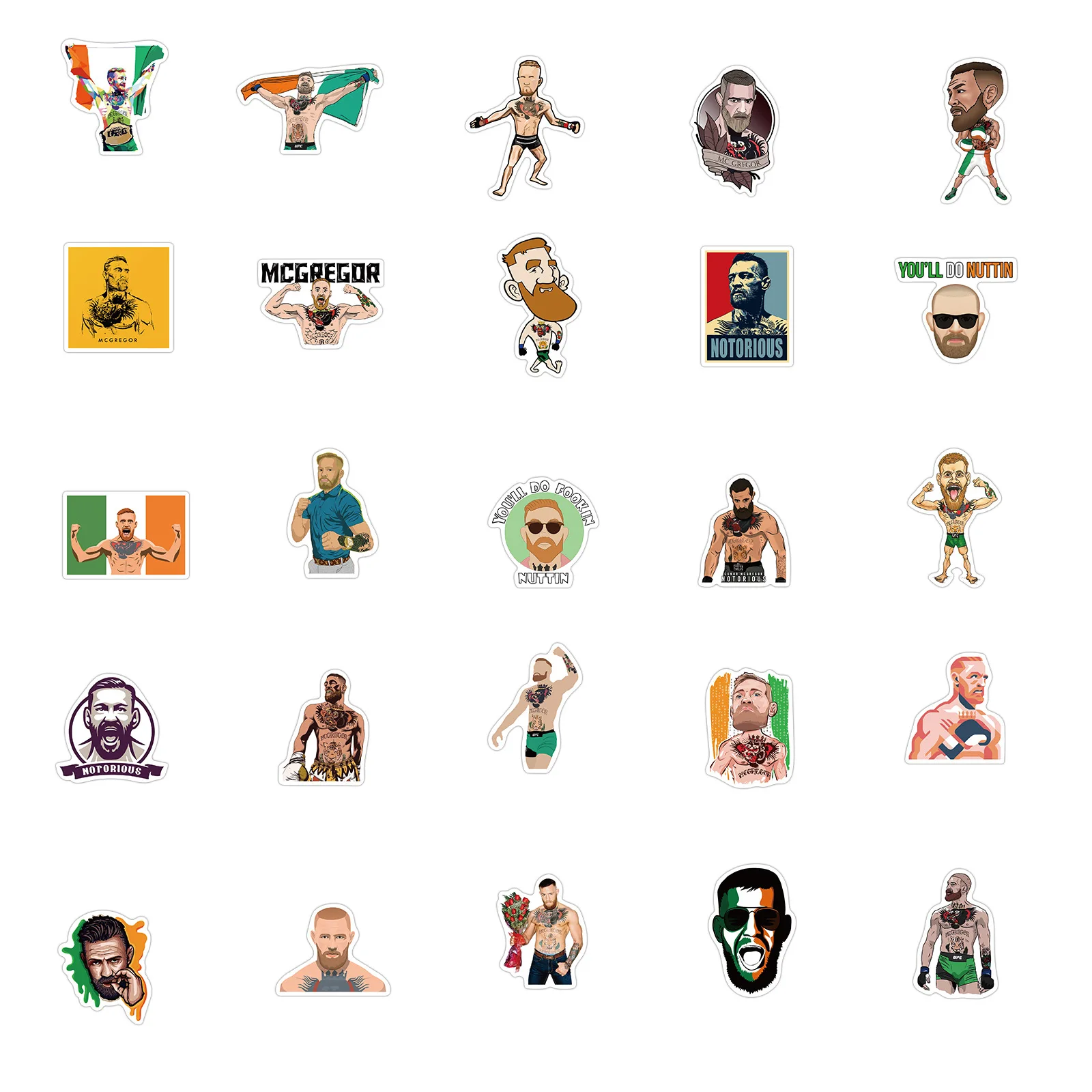 50pcs Fighting Conor Mcgregor Boxing Sport Stickers For Boy Adult Sport ...