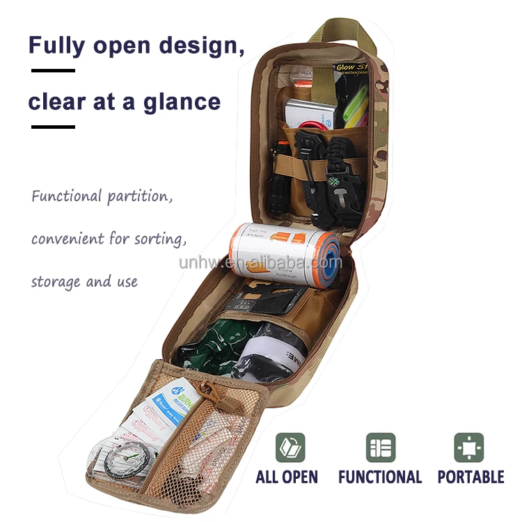 250 Pieces Ifak Molle Tactical Survival First Aid Kit Outdoor Emergency First Aid Kit For ...