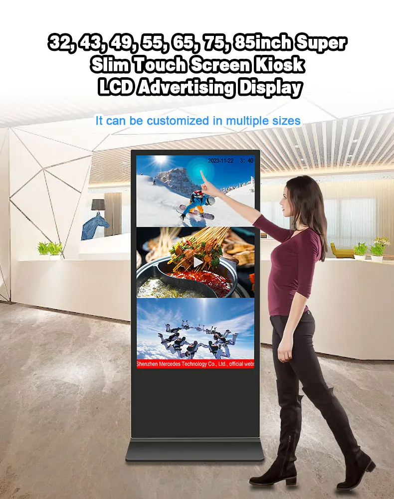 High Quality Capacitive Mall Advertising Signage 4k Touch Floor ...