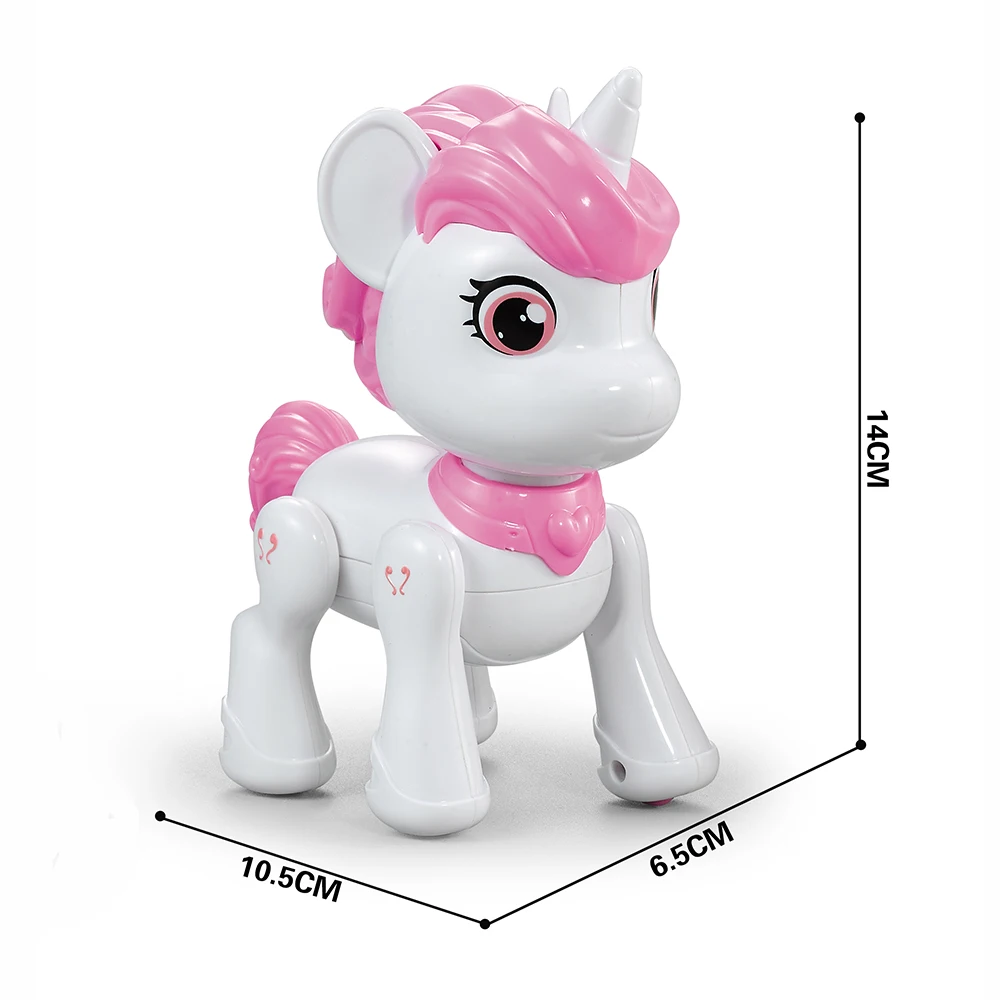 Mini Battery Operated Cartoon Pink Unicorn Crawling Robot Interactive ...