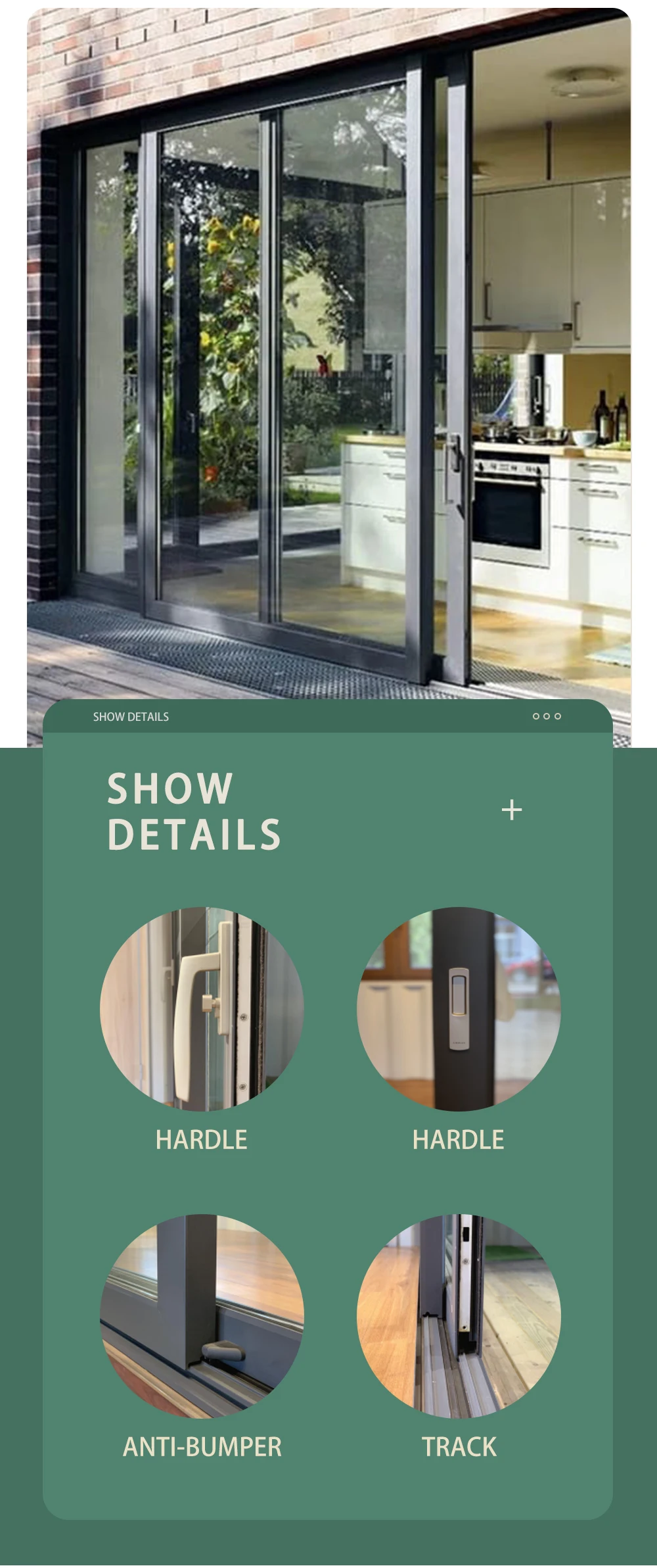 Aluminum Soft Close Sliding Door Damper Aluminium Glass Sliding Door ...