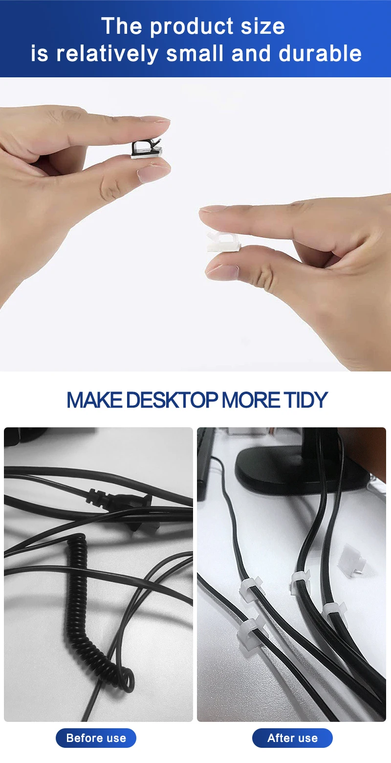 Elehk Plastic Cable Management Fixing Clamps - 3m Car Wire