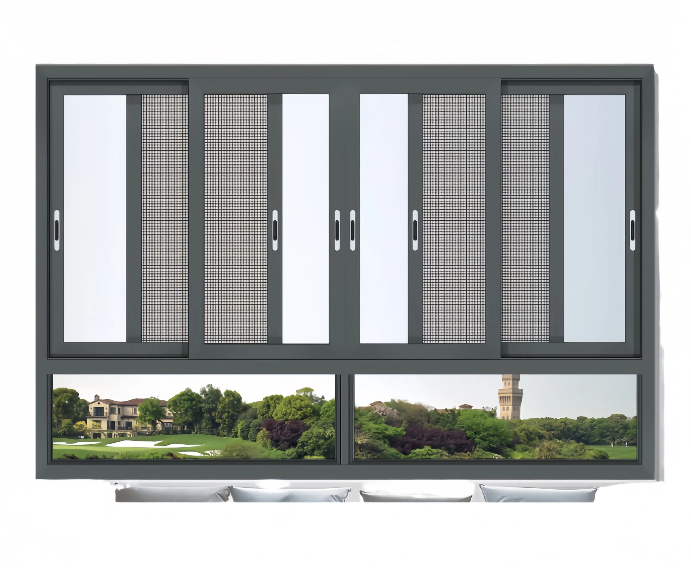 Windows Aluminum Interior Noiseless Sliding Windows Simple Design ...