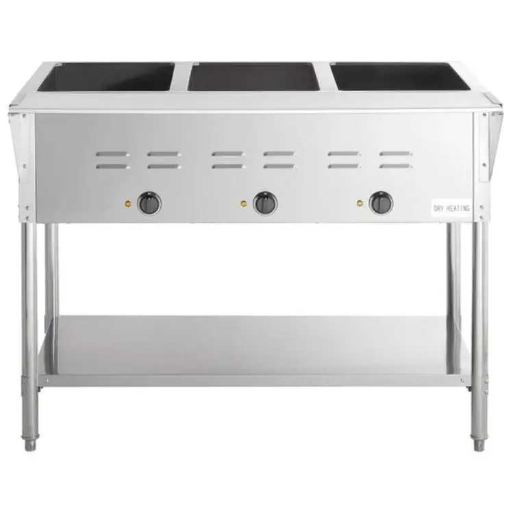 Commercial Kitchen Equipment Hot Food Display for Buffet 3 Pans Gas ...