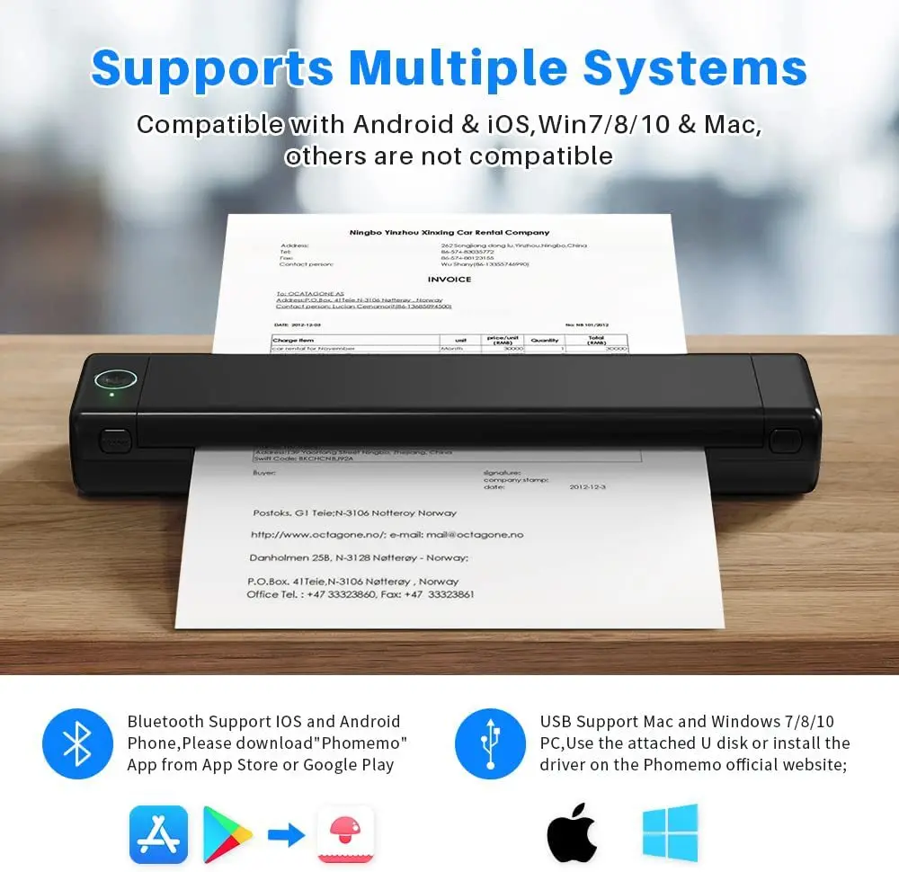 Phomemo M08F A4 Portable Thermal Printer,Supports 8.26"x11.69" A4 ...