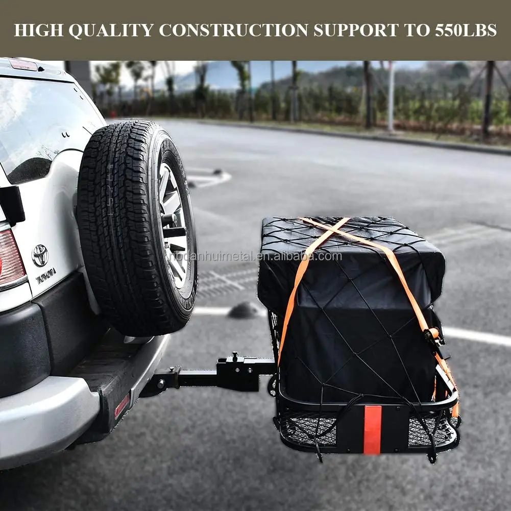 Folding Hitch Mount Cargo Carrier Luggage Basket Rack Fits 2" Receiver ...