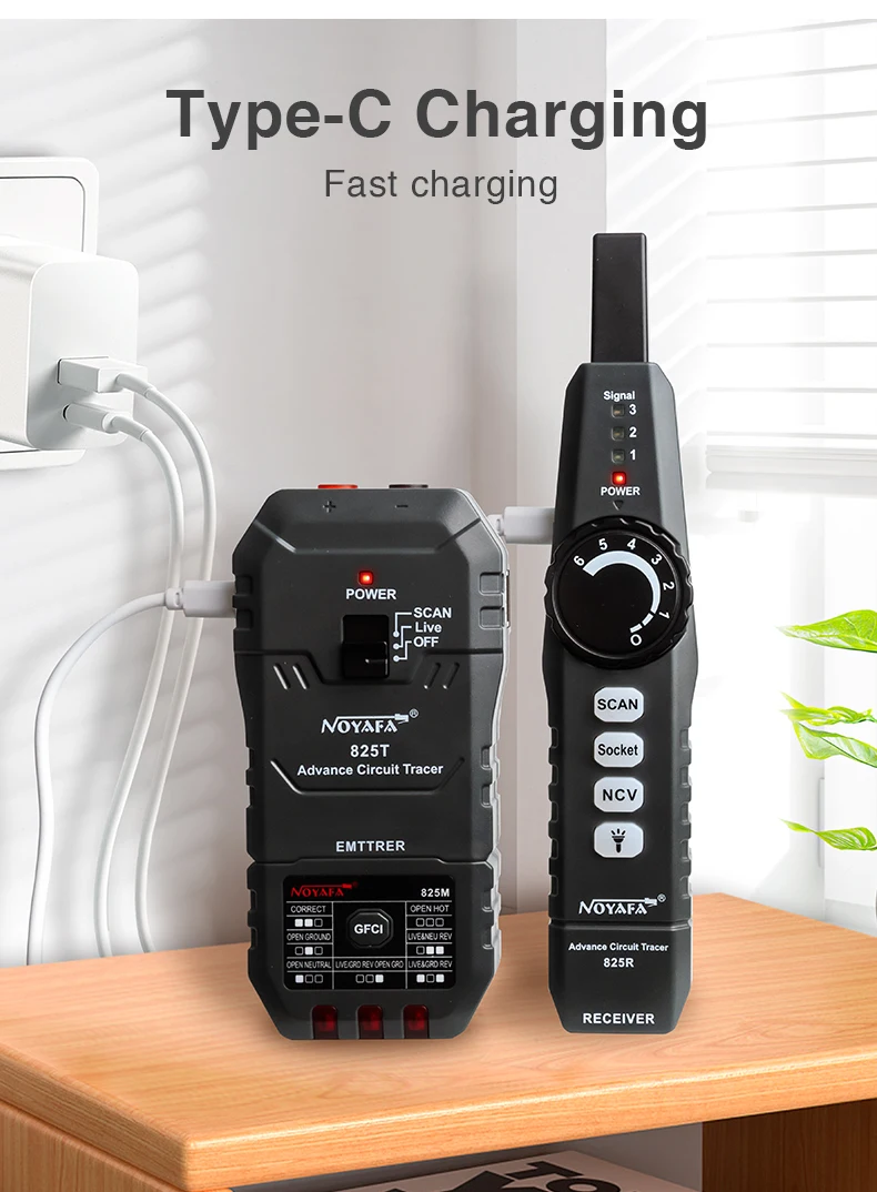 NOYAFA NF-825TMR AC Wire Locator - Network Cable & Breaker Finder