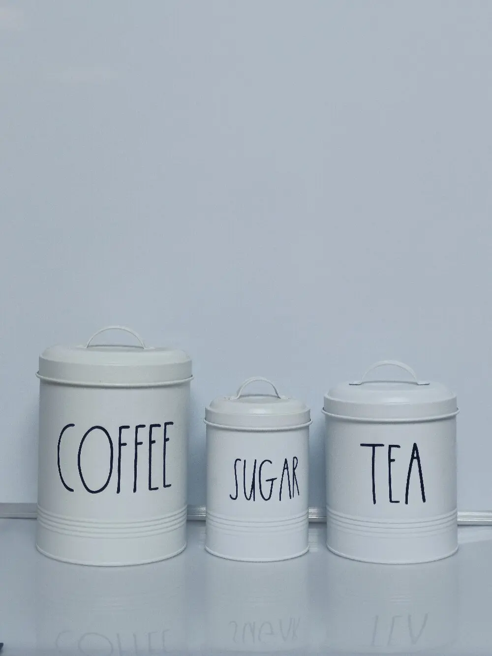 Modern Farmhouse Metal Kitchen Countertop Container Set Of 3-tin Food ...