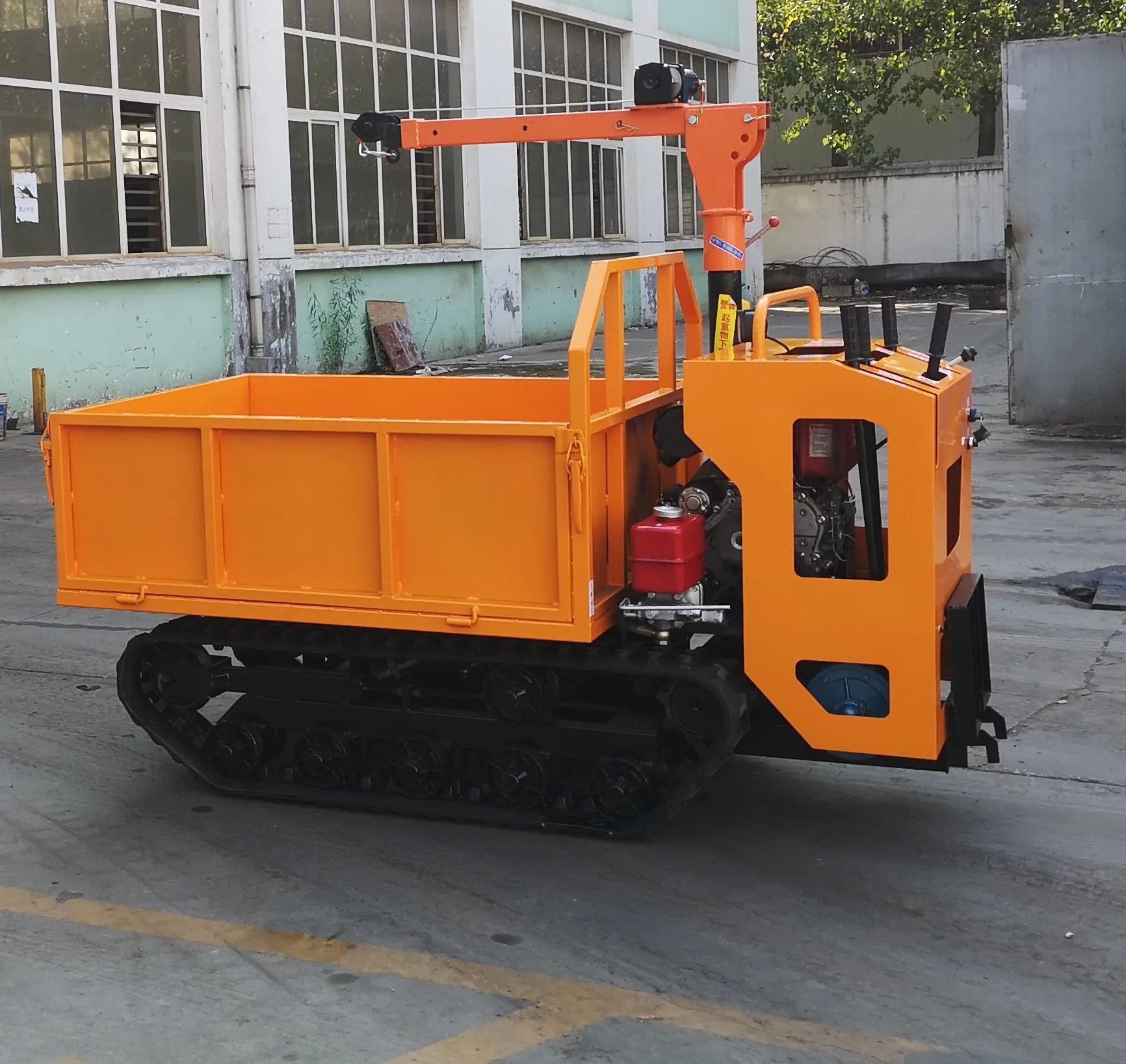 Crawler Carrier Rubber Tracked Dumpers with Crane Graber