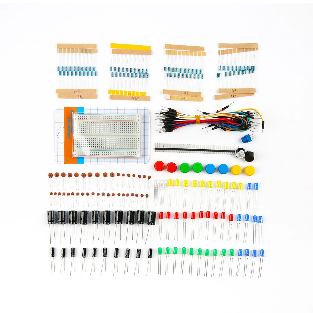 Electronics Kit Assortment with Resistors Capacitors LEDs for DIY ...