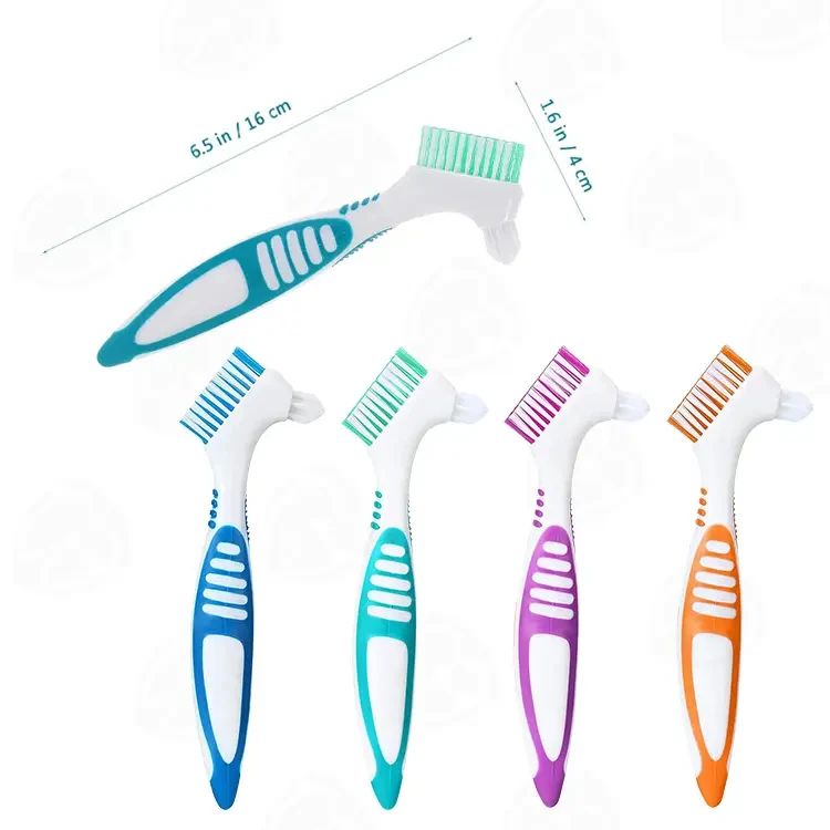 Oral Care Premium Angled Double Sided Denture Cleaning Brushes False ...