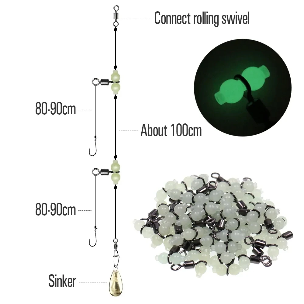 Luminous Cross-line Gourd Rolling Swivels Deep Sea Fishing Accessories ...