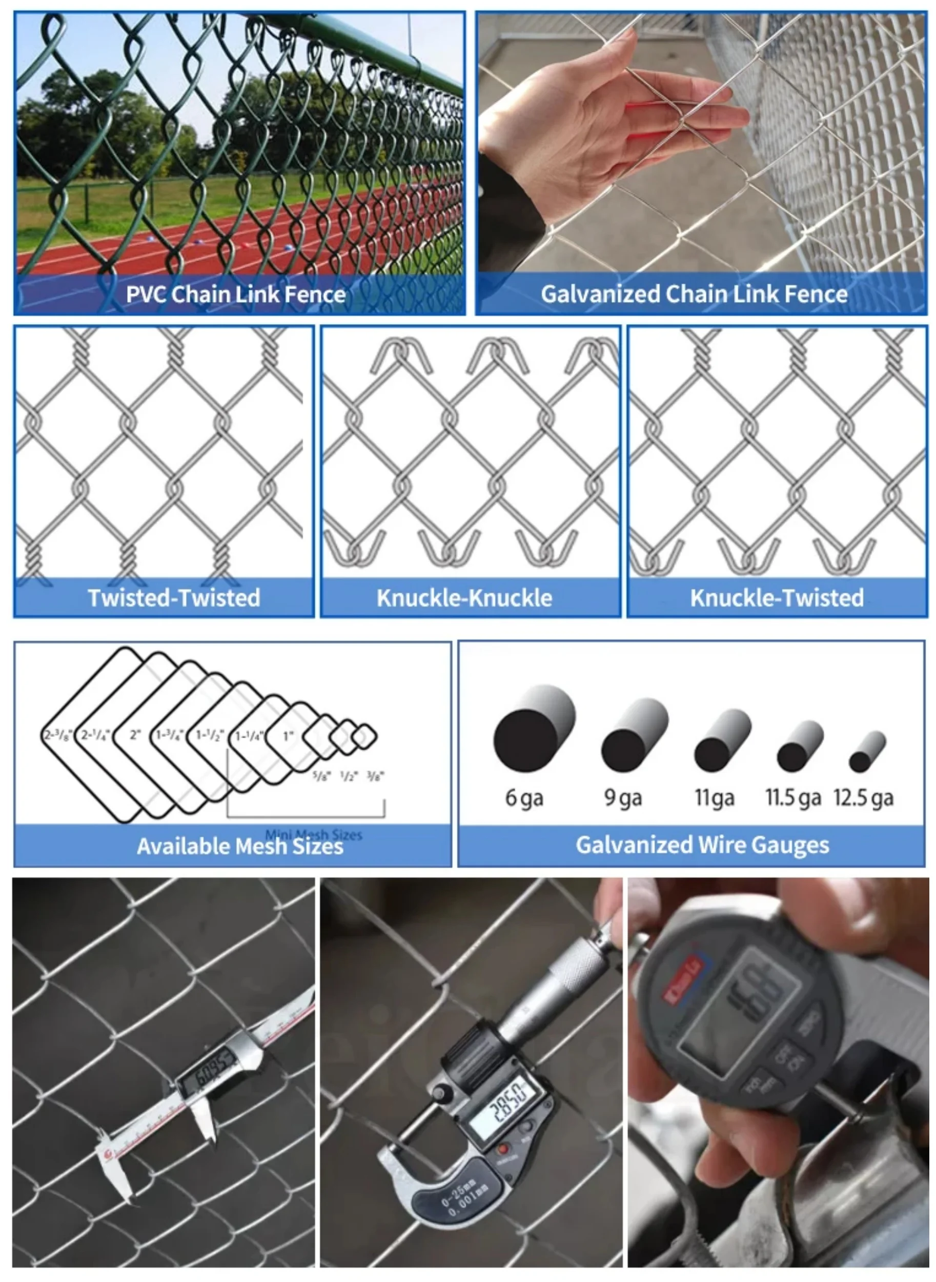 High Quality Galvanized Pvc Coated Wire Mesh Chain Link Fence Anti-rust Chain Link Fence Garden ...