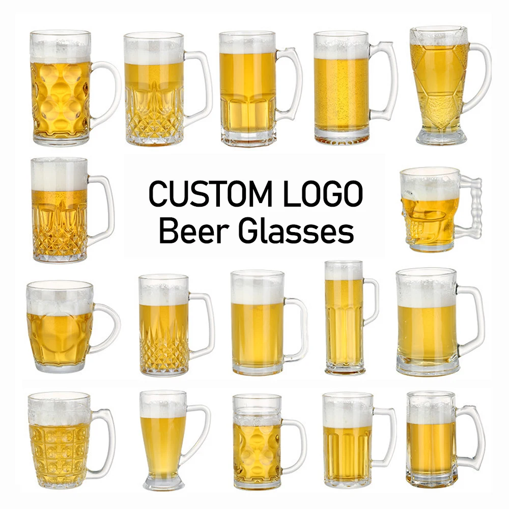 Wholesale Custom Dimpled Glass Beer Mugs - Perfect for Parties