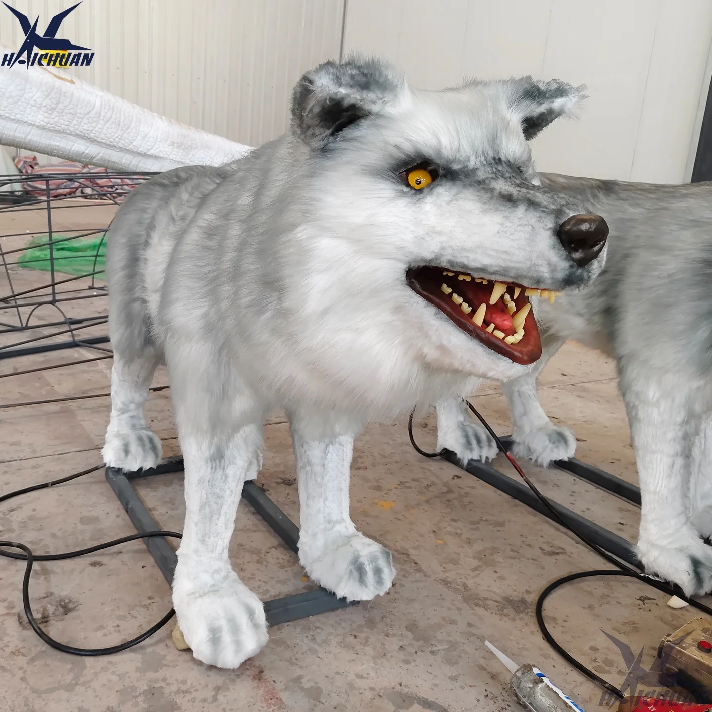 Zoo Park Decoration Animatronic Animal Silicone Rubber Wolf in Real ...